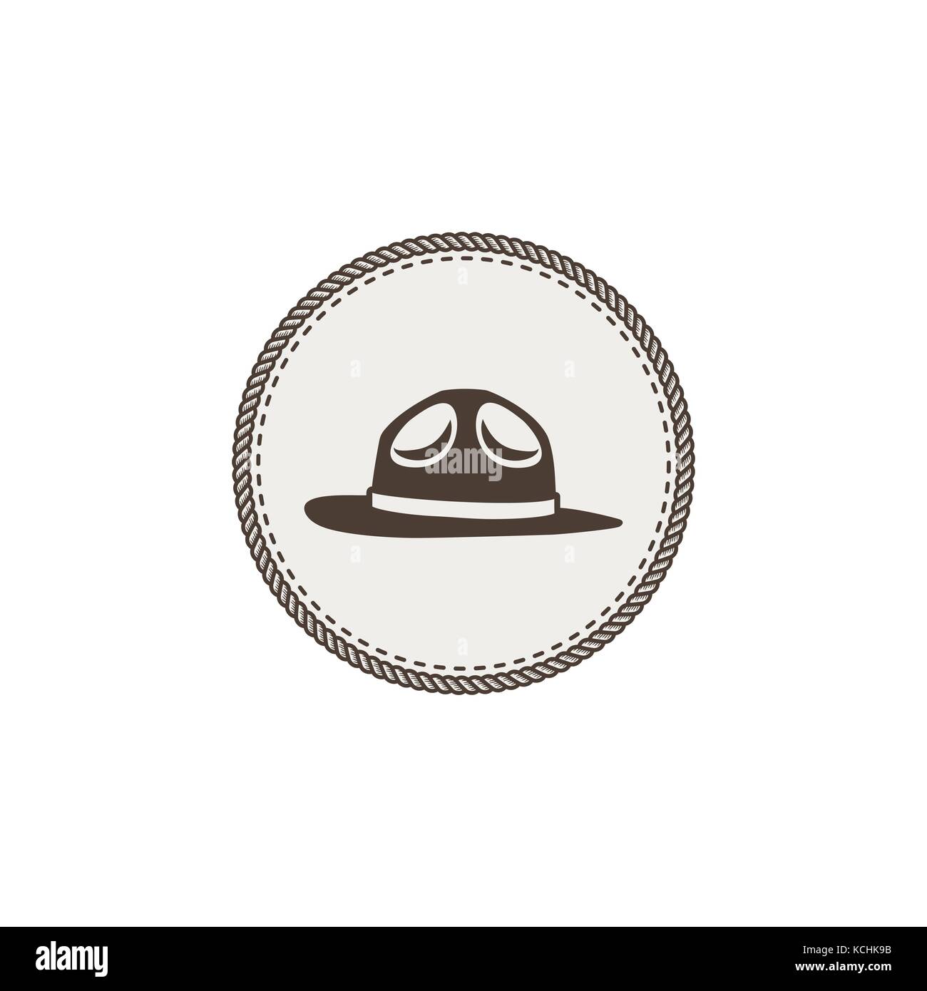 scout hat sticker, icon. Vintage hand drawn adventure patch design ...
