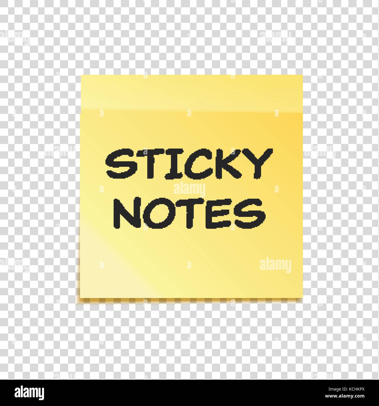 Sticky note with text and shadow isolated on transparent background set ...