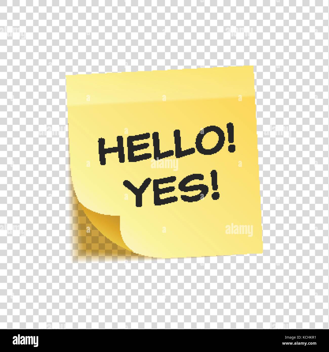 Sticky note with text and shadow isolated on transparent background set ...