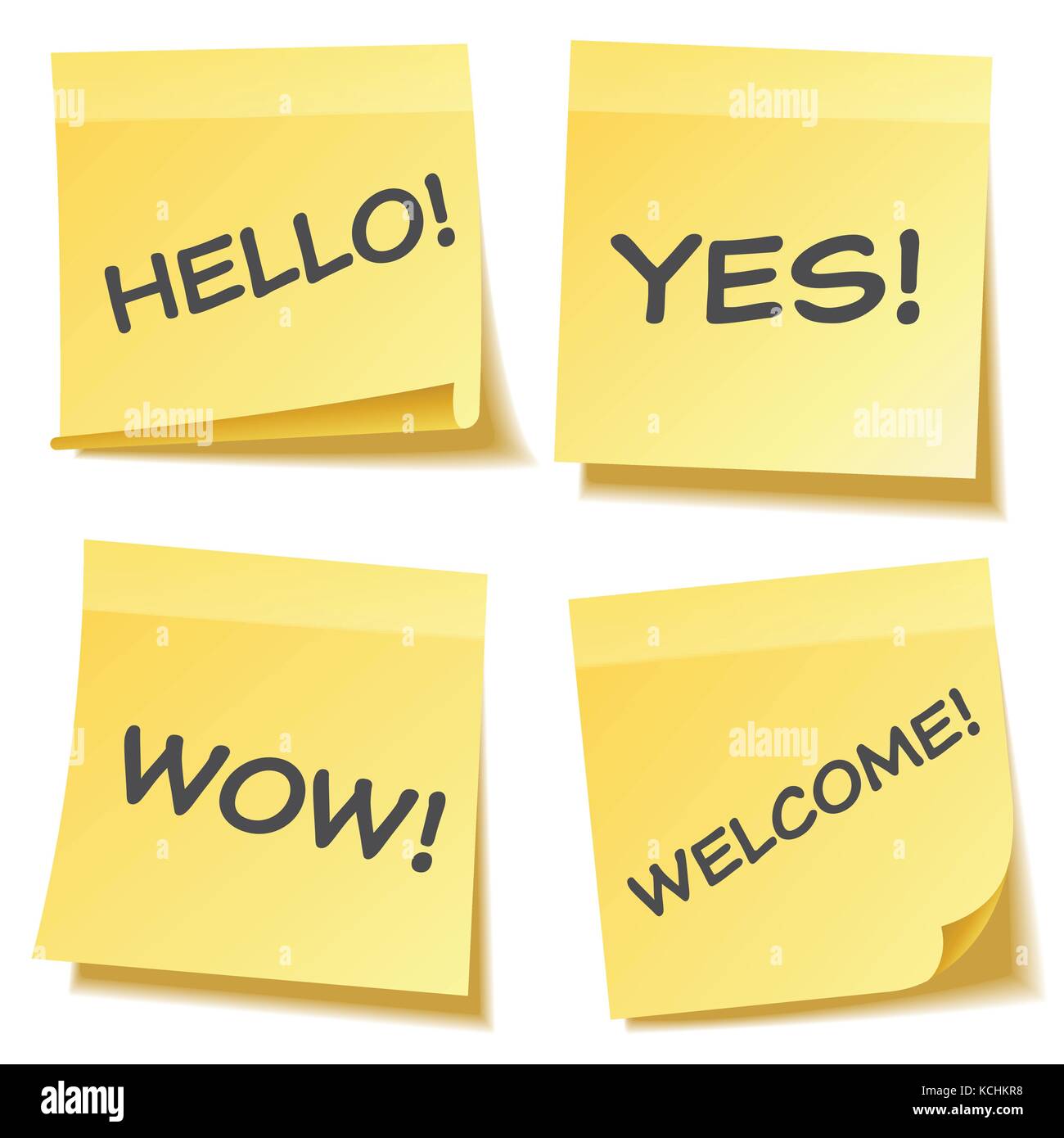 Sticky note with text and shadow isolated on transparent background set ...