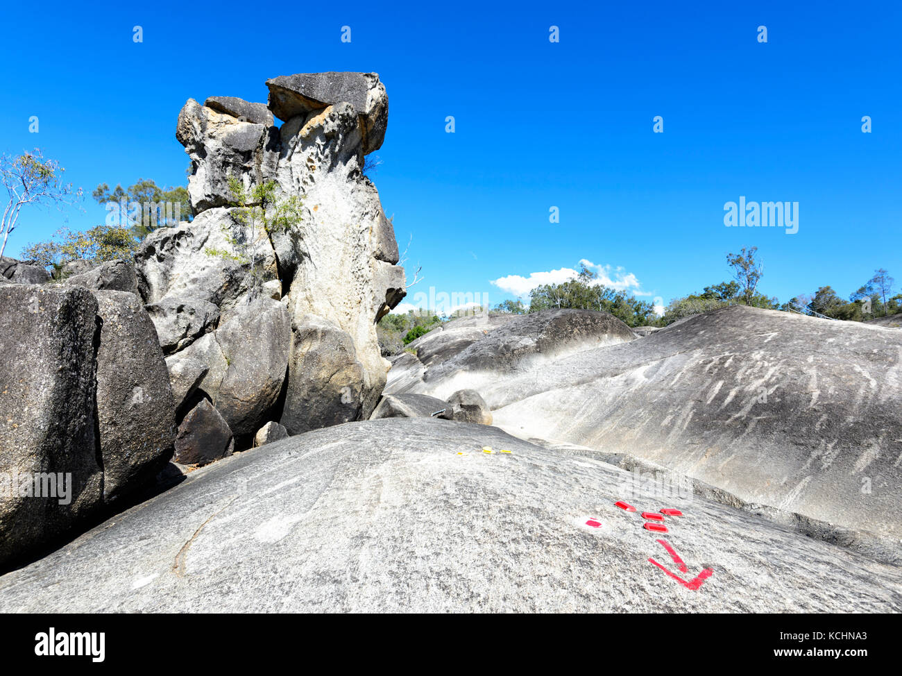 Markers on the walking trail in Granite Gorge Nature Park, Mareeba ...