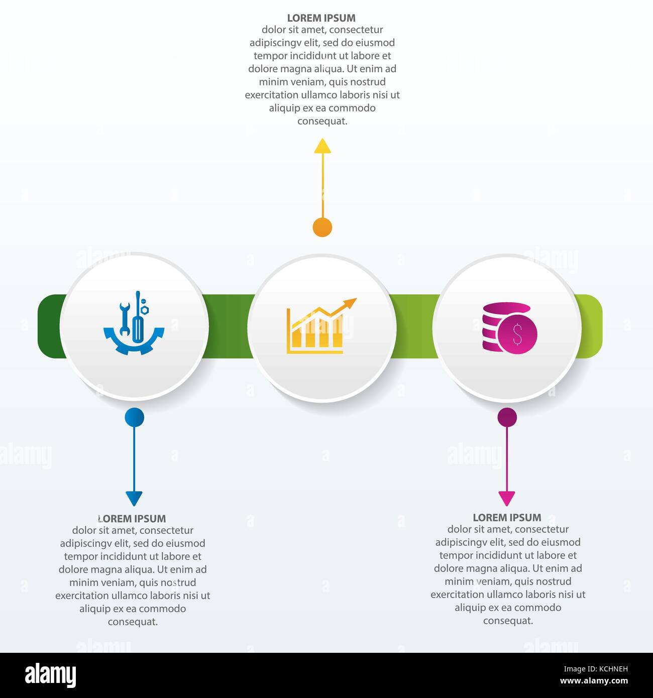 Vector illustration. Infographic pattern with the image of 3 circles ...