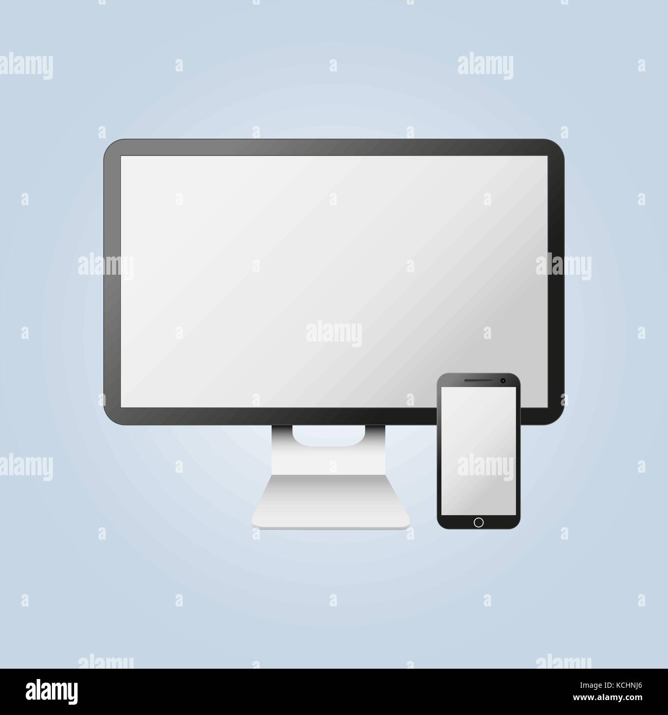 Vector illustration in the form of black mobile phone model and ...