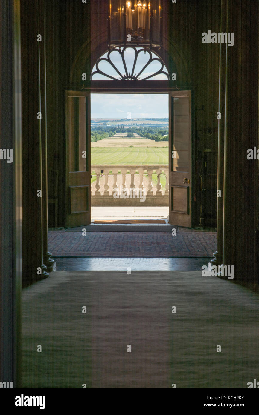 View of stately home garden from inside Stock Photo - Alamy