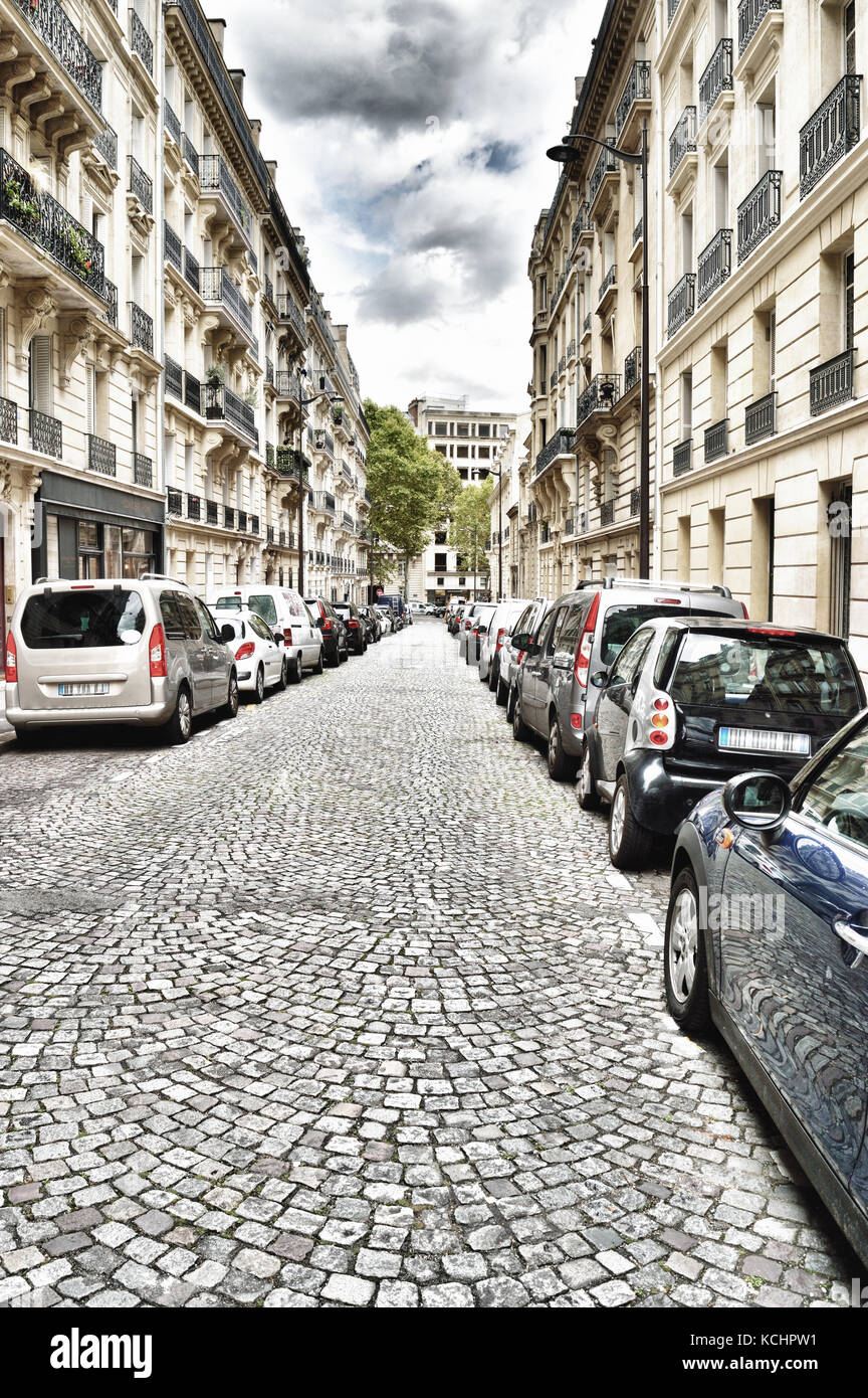HDR view of the street of Paris Stock Photo - Alamy