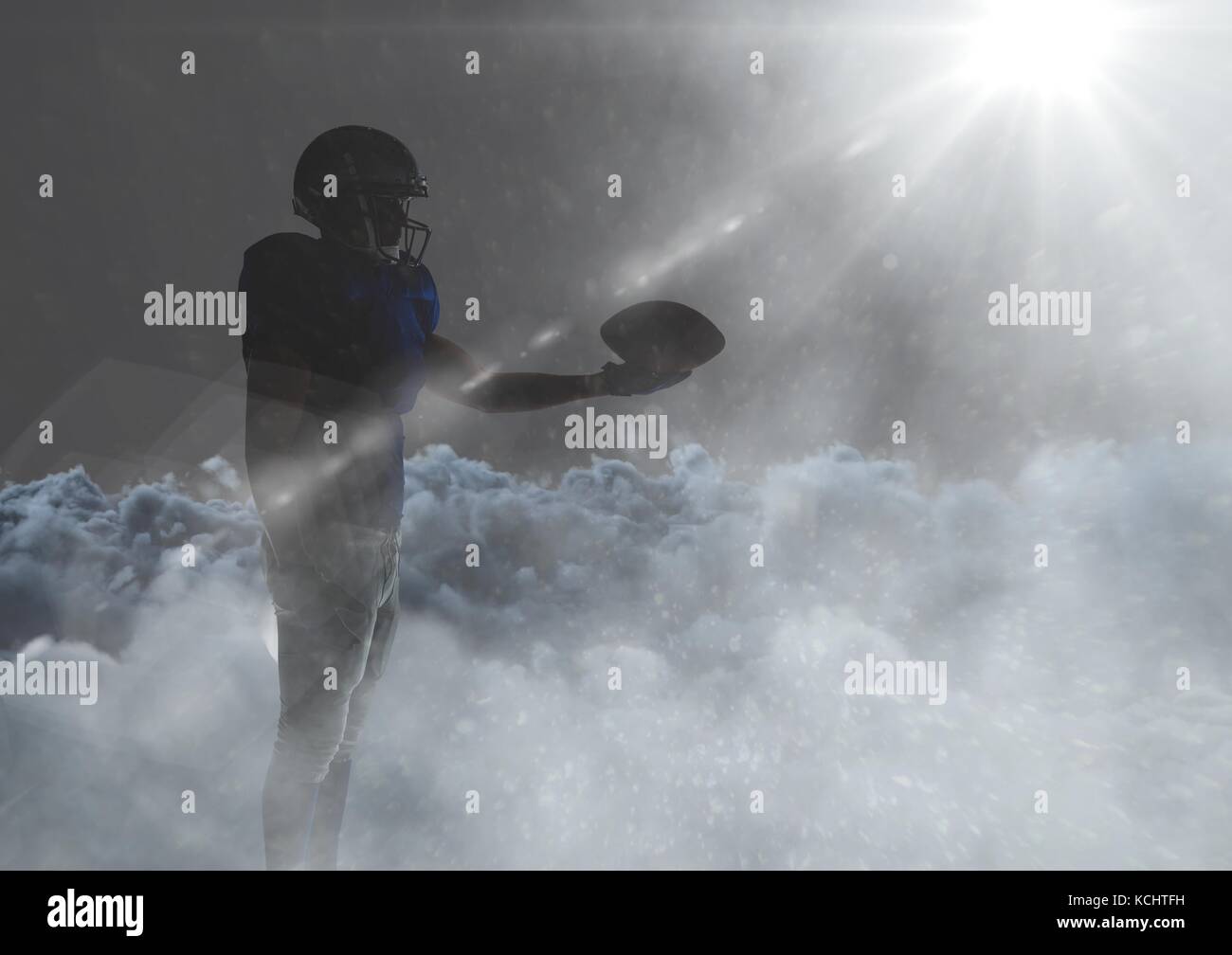 Digital composite of american football player shadow Stock Photo - Alamy