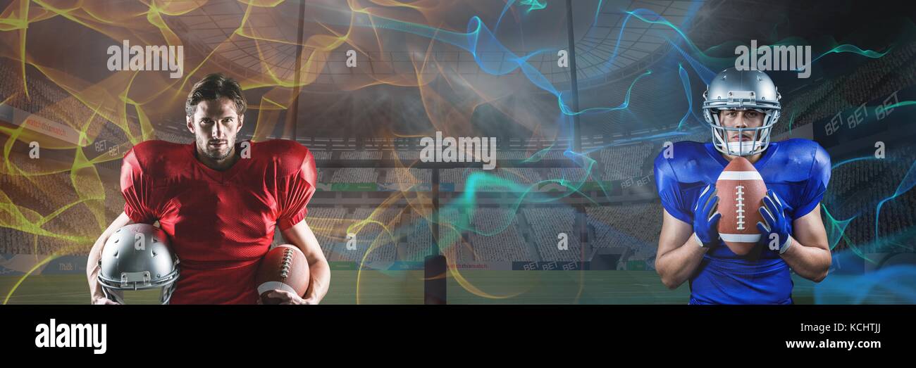 Digital composite of american football players blue and red Stock Photo ...