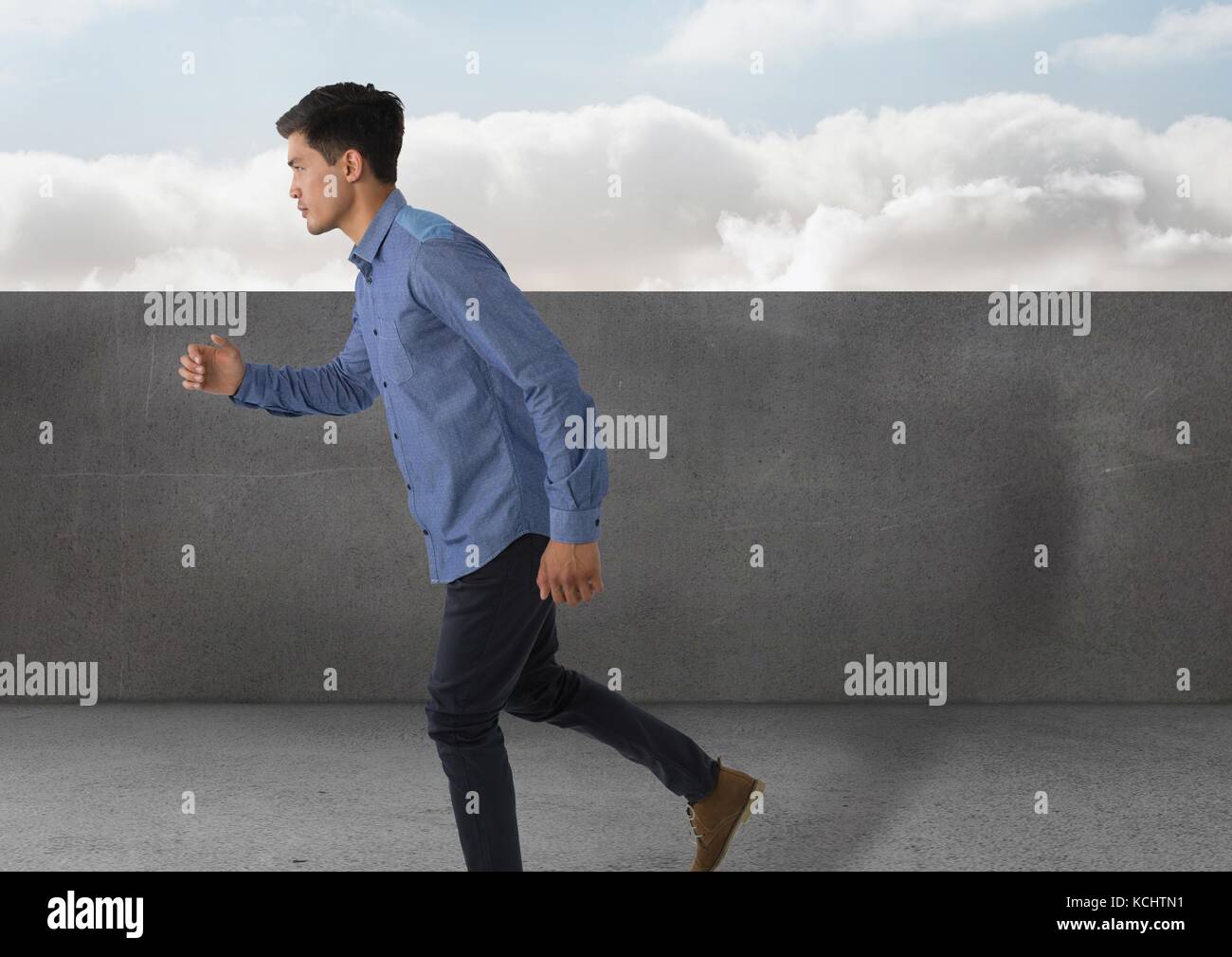 Businessman running rain hi-res stock photography and images - Alamy