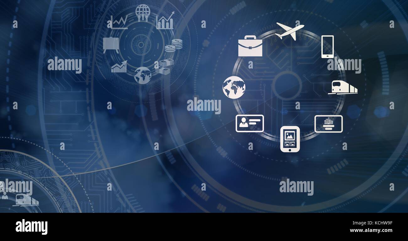 Digital composite of round interface in space Stock Photo - Alamy