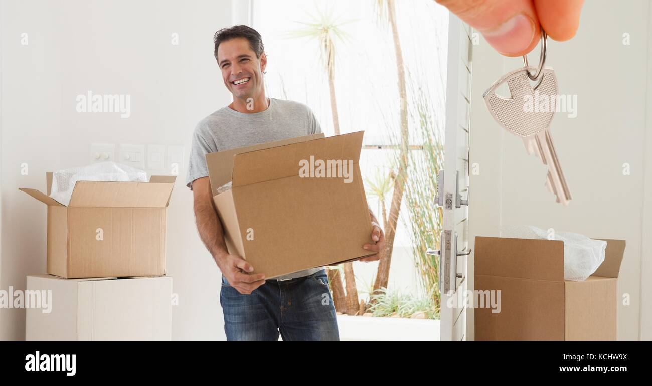 Digital composite of New home boxes New home boxes 0007 Stock Photo - Alamy
