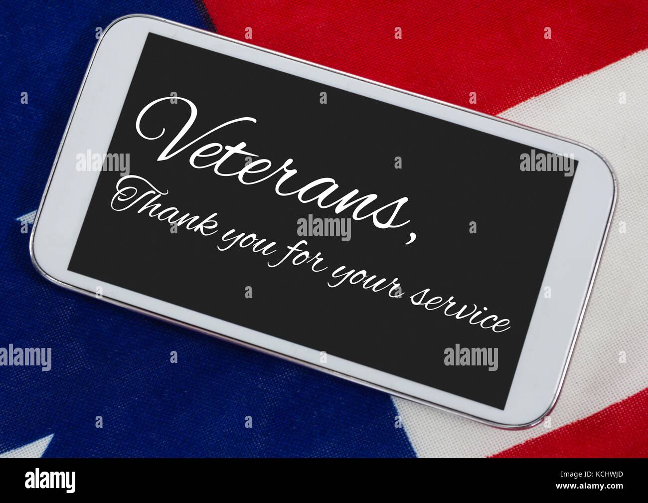 Digital composite of veterans day flag phone Stock Photo - Alamy