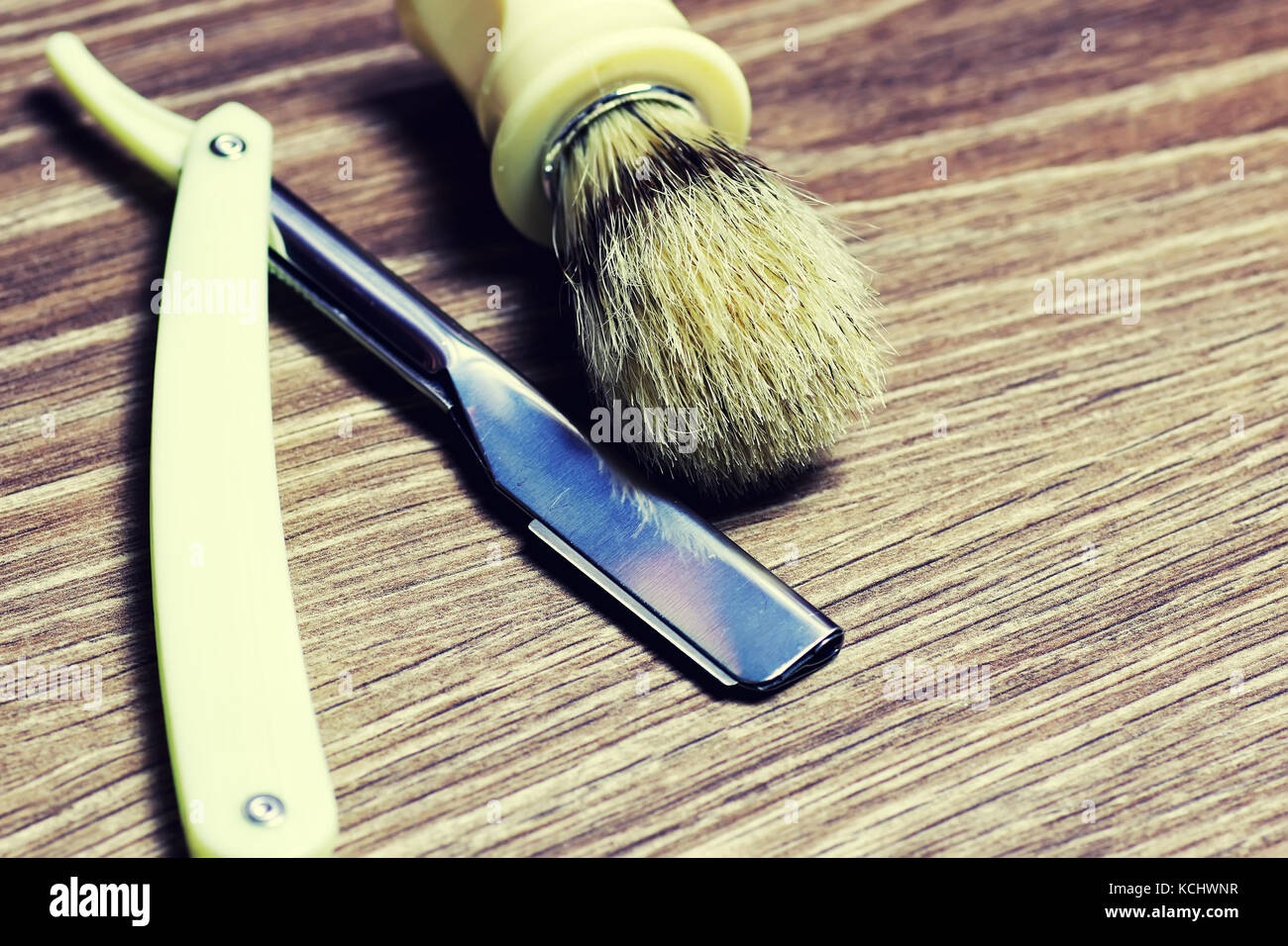 razor sharp soap brush Stock Photo - Alamy