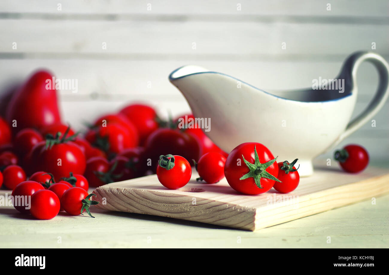 tomato fresh on wooden table Stock Photo - Alamy