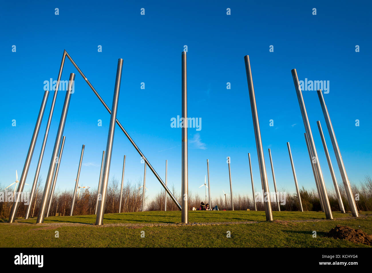 Germany, Ruhr area, Castrop-Rauxel, sundial on the heap Schwerin ...
