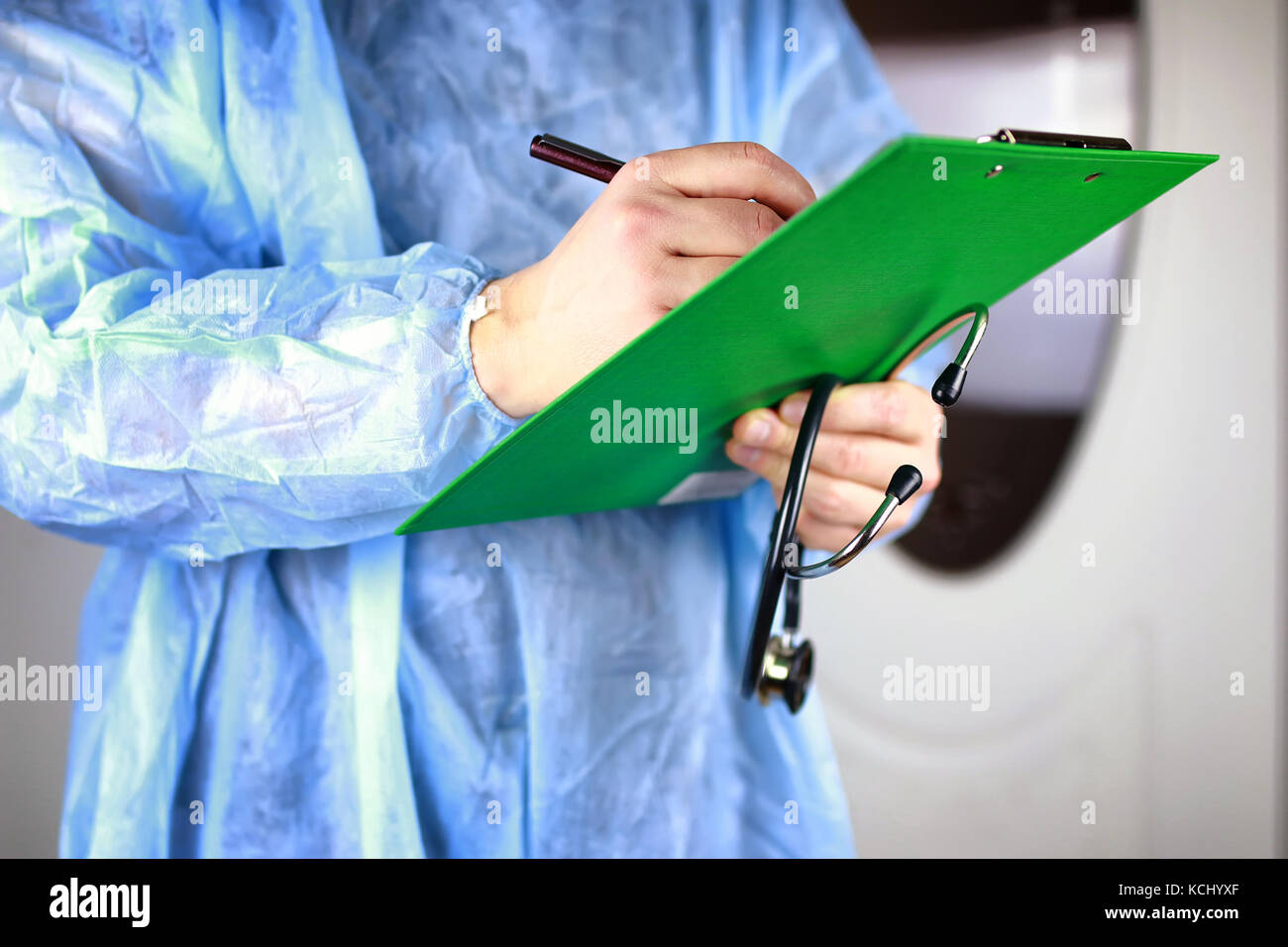 Lab coat stethoscope files hi-res stock photography and images - Alamy