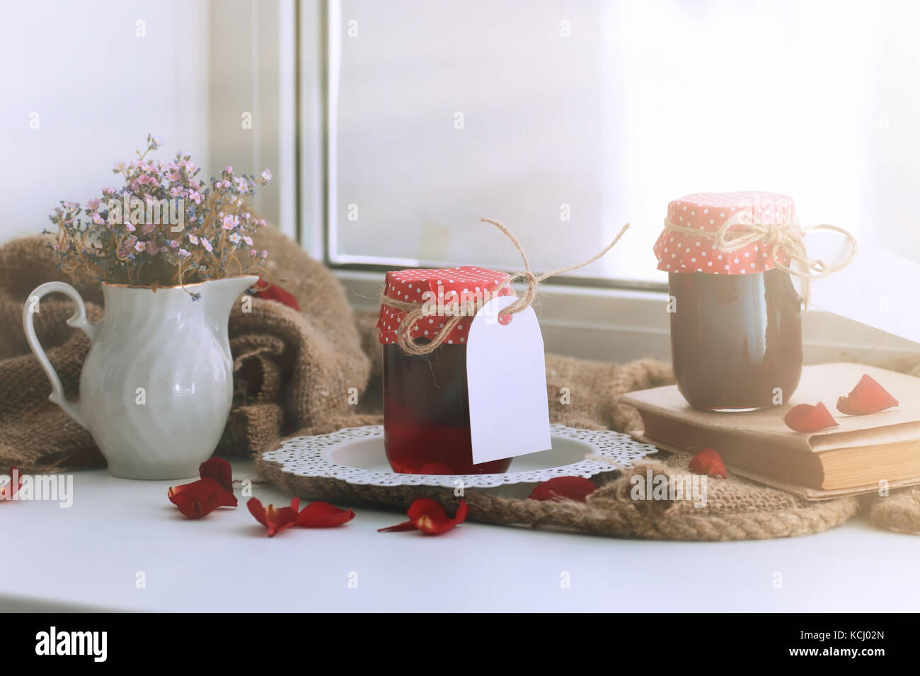 harvest rustic homemade jam Stock Photo - Alamy