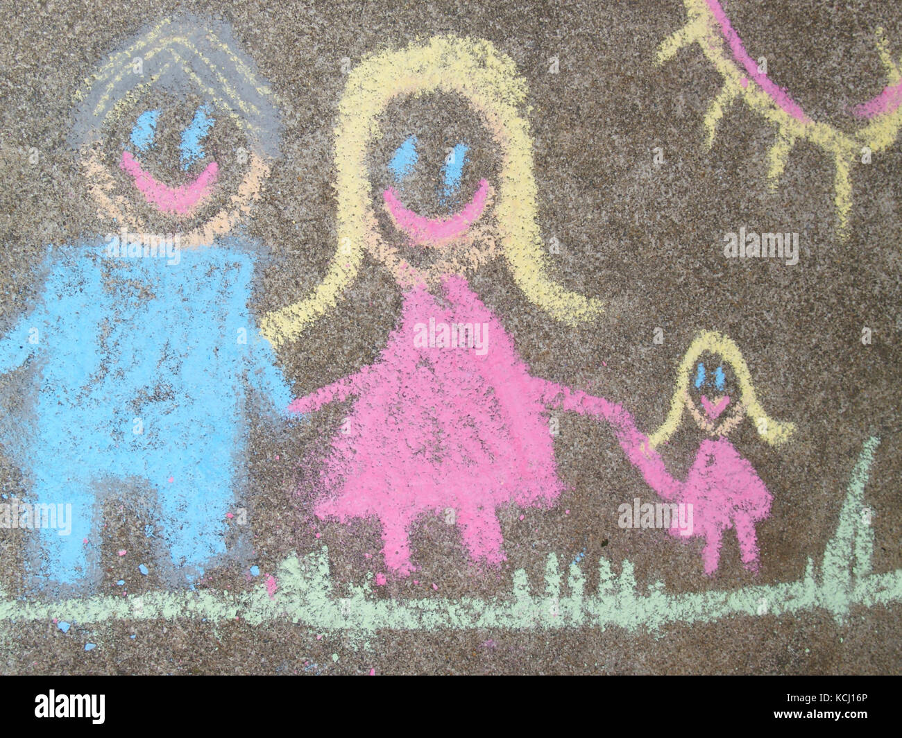 Chalk Drawing of Family Stock Photo - Alamy