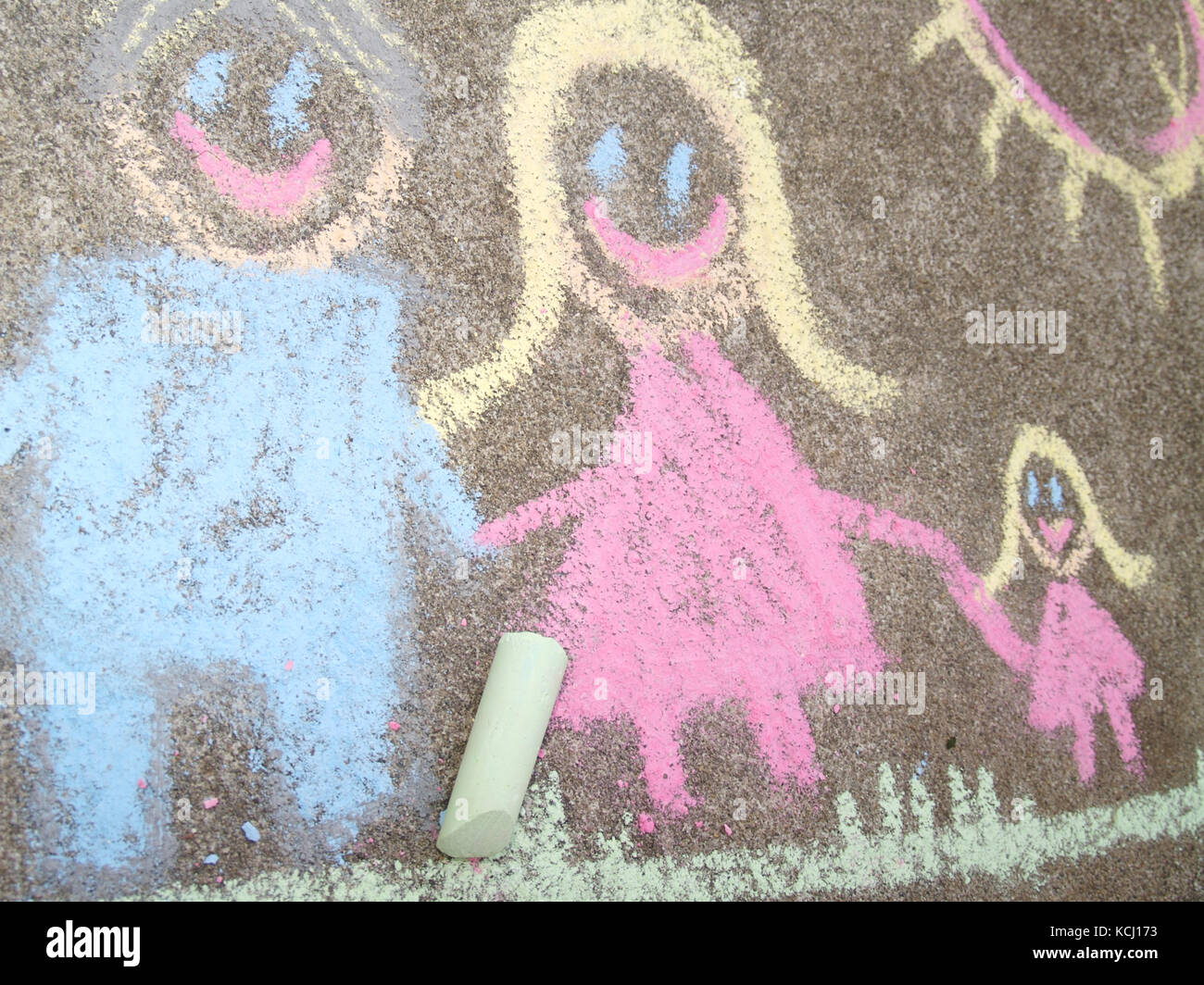 Chalk Drawing of Family Stock Photo - Alamy