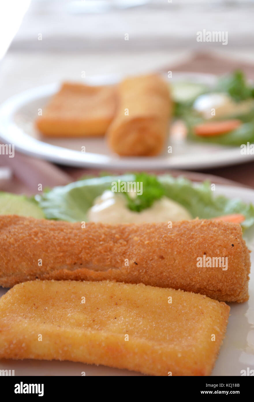 Picture of a Rolled , roasted filled cheese Stock Photo - Alamy