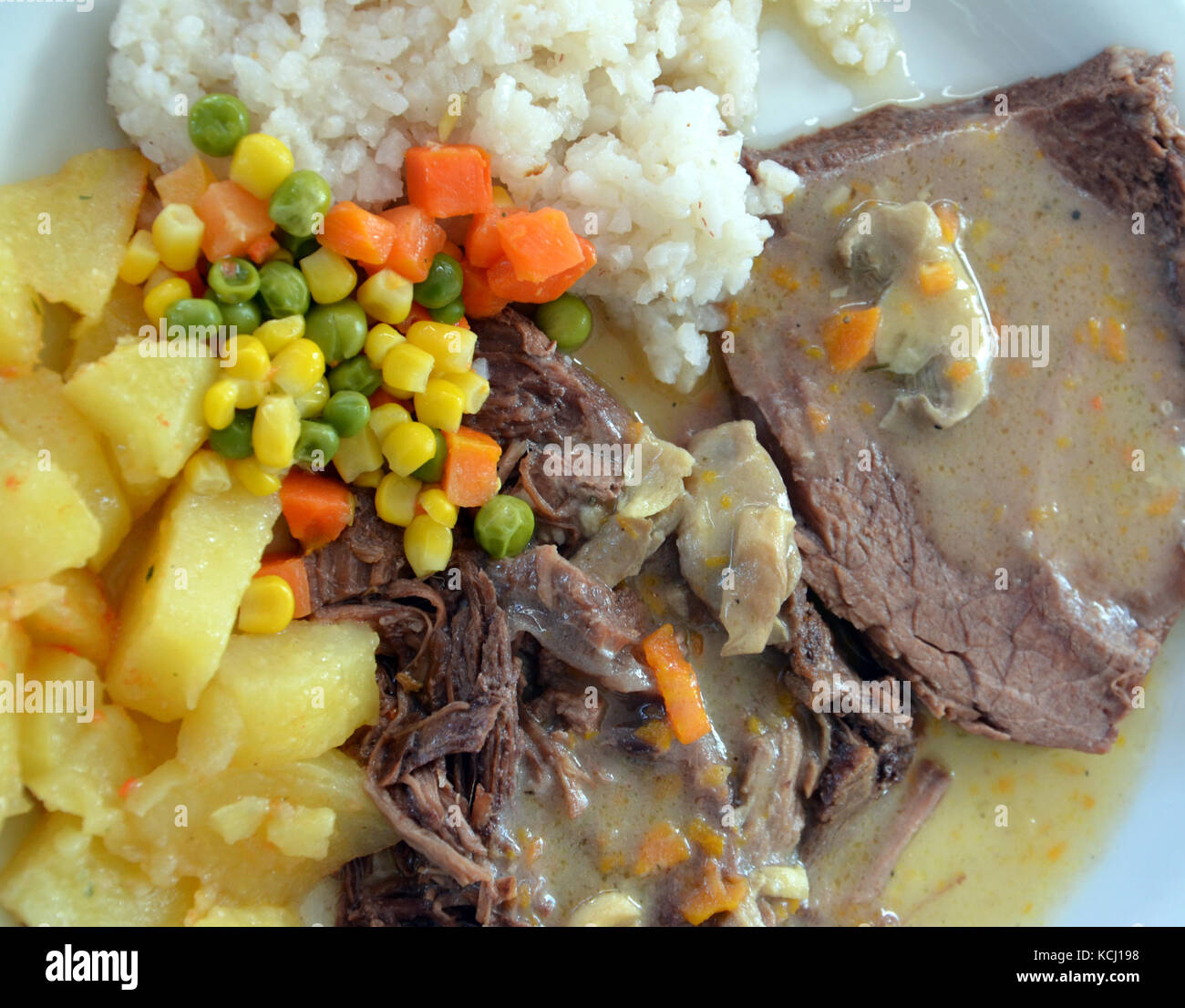 picture of a delicious gourmet food ,meat with garnish Stock Photo - Alamy