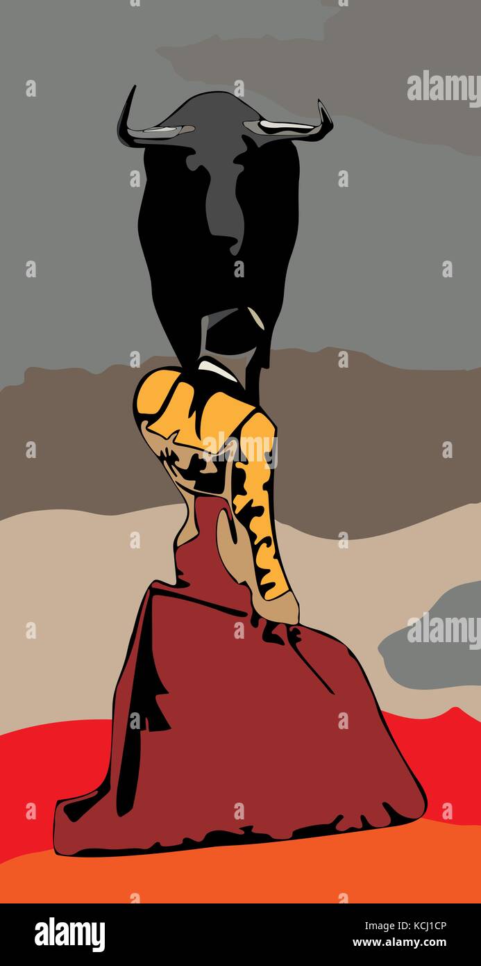 torero and bull vector art illustration Stock Vector Image & Art - Alamy