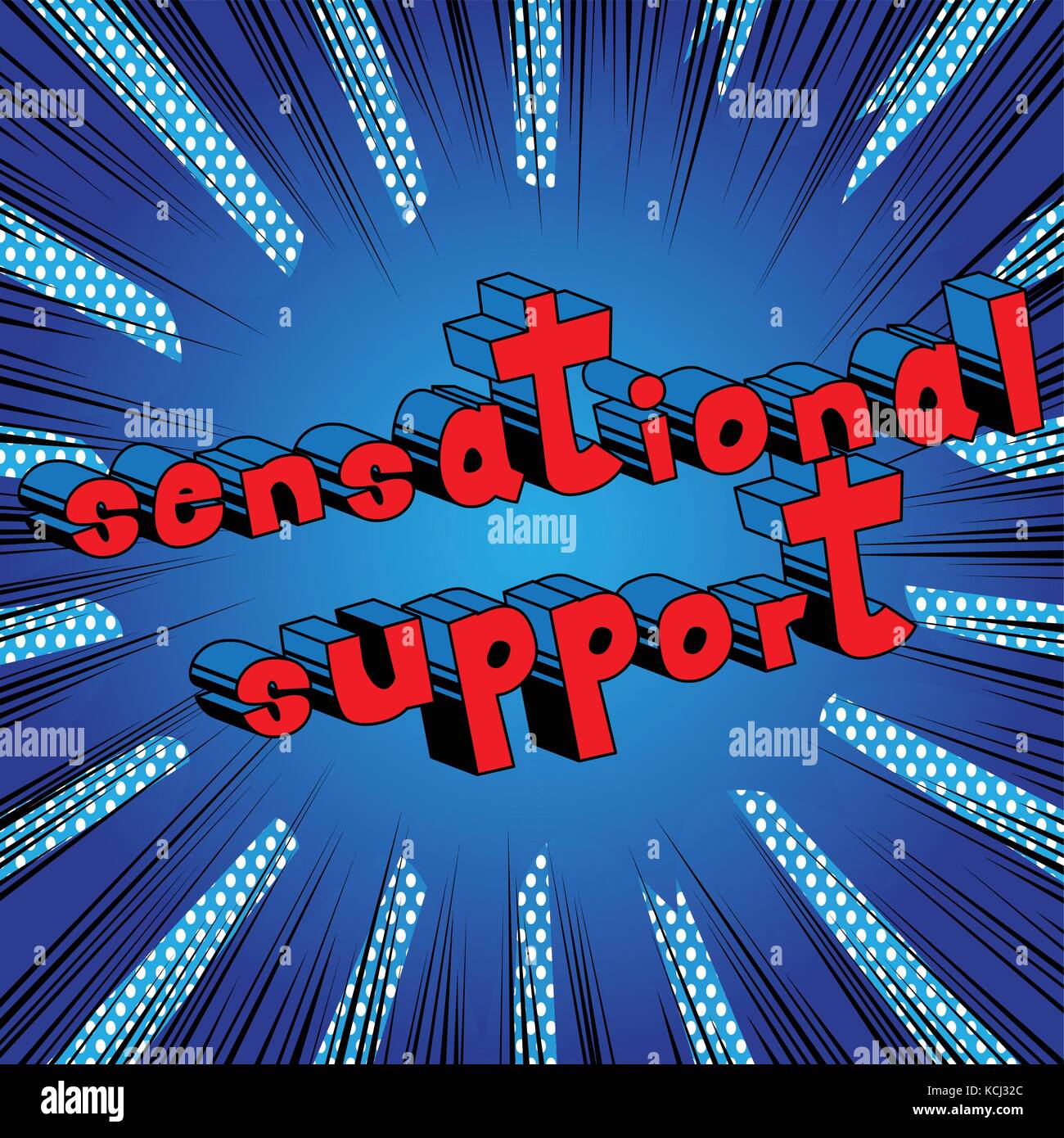 Sensational Support - Comic book style word on abstract background ...