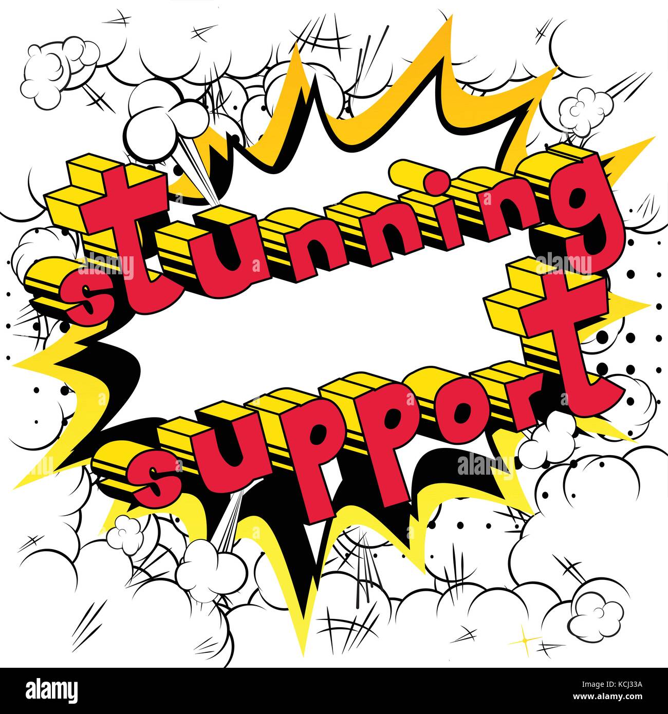 Stunning Support - Comic book style word on abstract background Stock ...