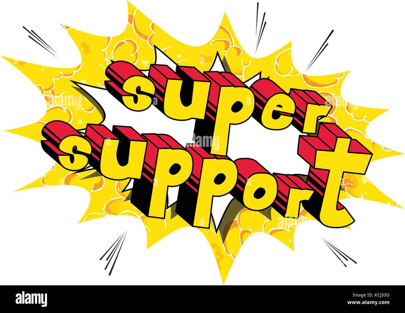 Super Support - Comic book style word on abstract background Stock ...