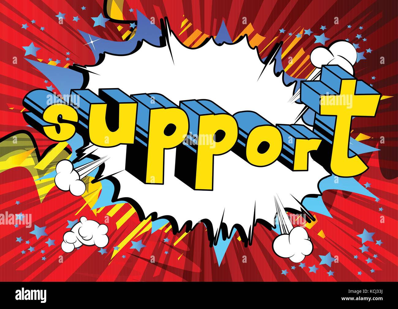 Support - Comic book style word on abstract background Stock Vector ...