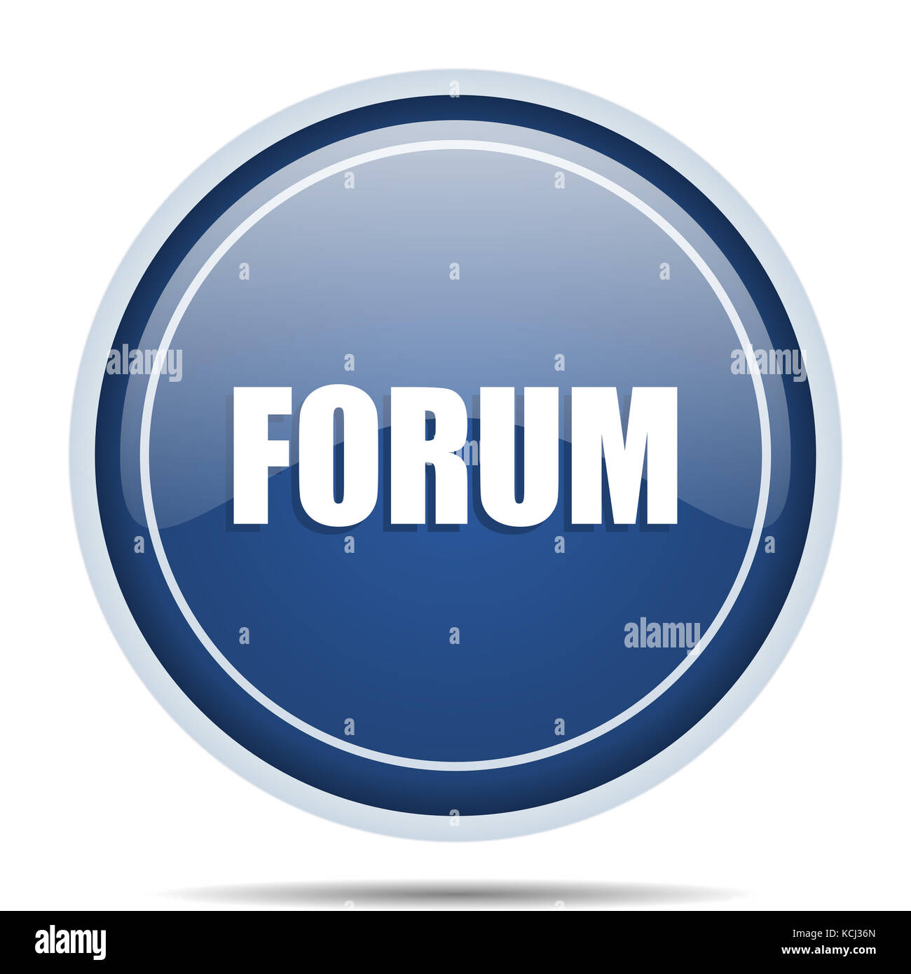Forum blue round web icon. Circle isolated internet button for ...