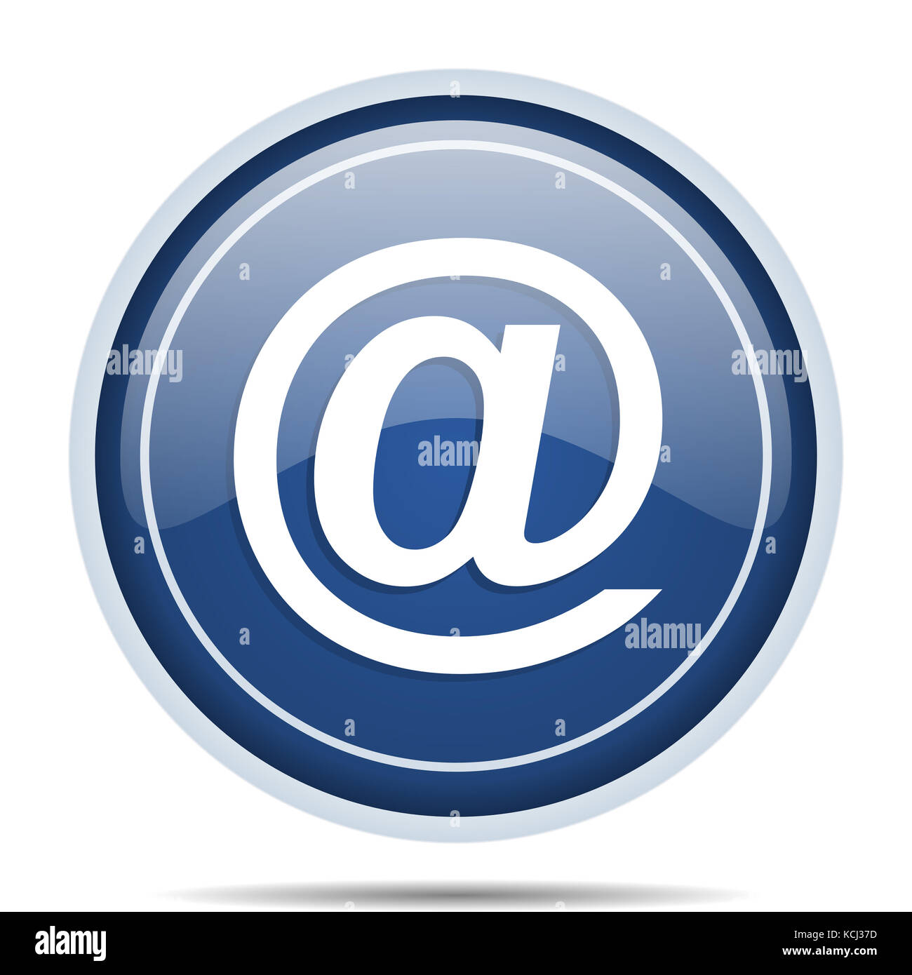 Email blue round web icon. Circle isolated internet button for ...
