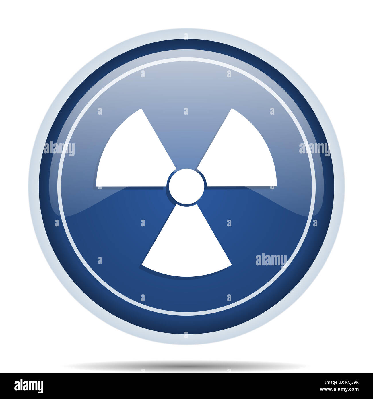 Radiation blue round web icon. Circle isolated internet button for ...