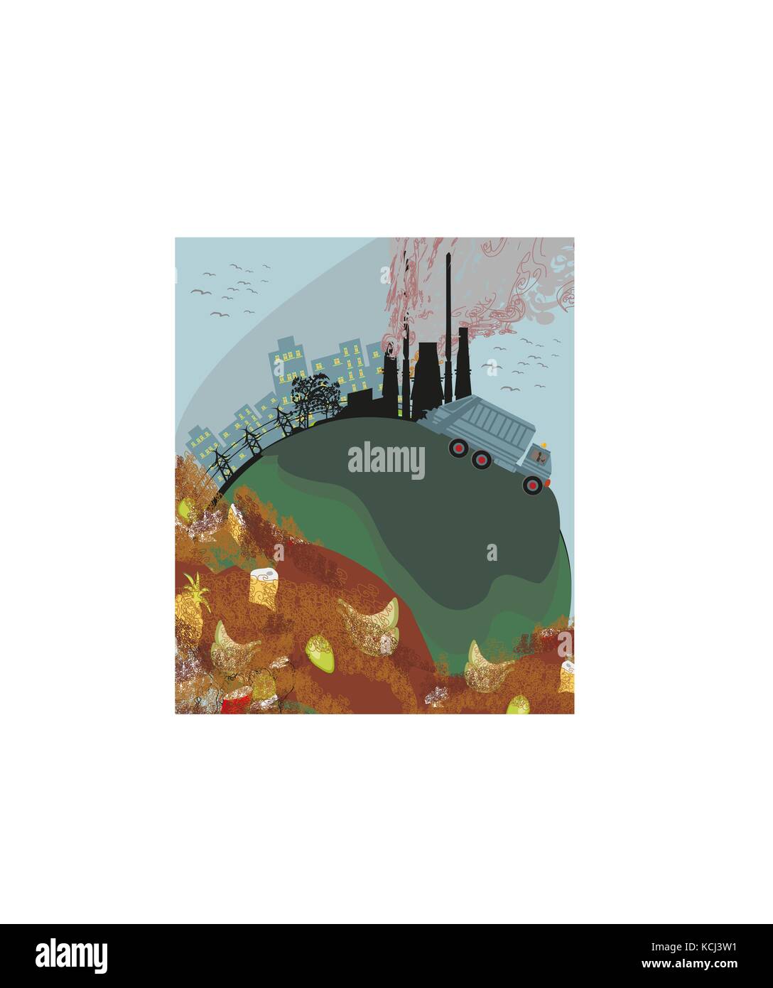 Cities pollution Stock Vector Images - Alamy
