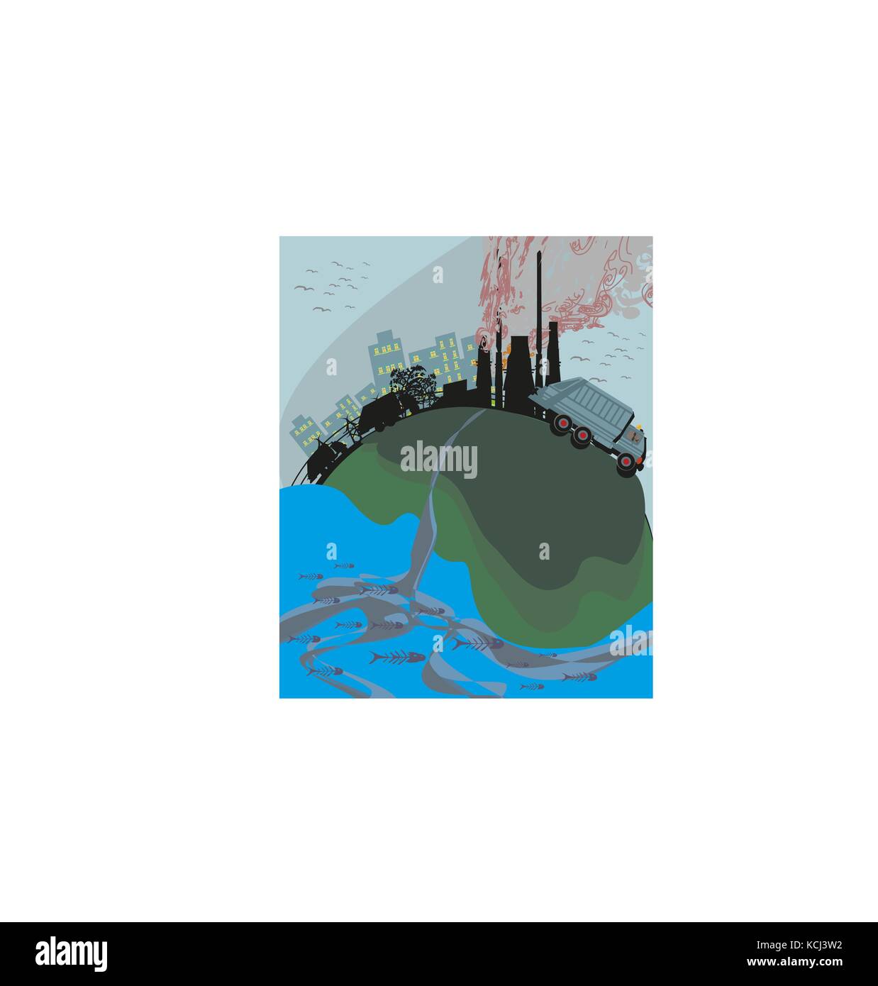 Air polluted cities Stock Vector Images - Alamy