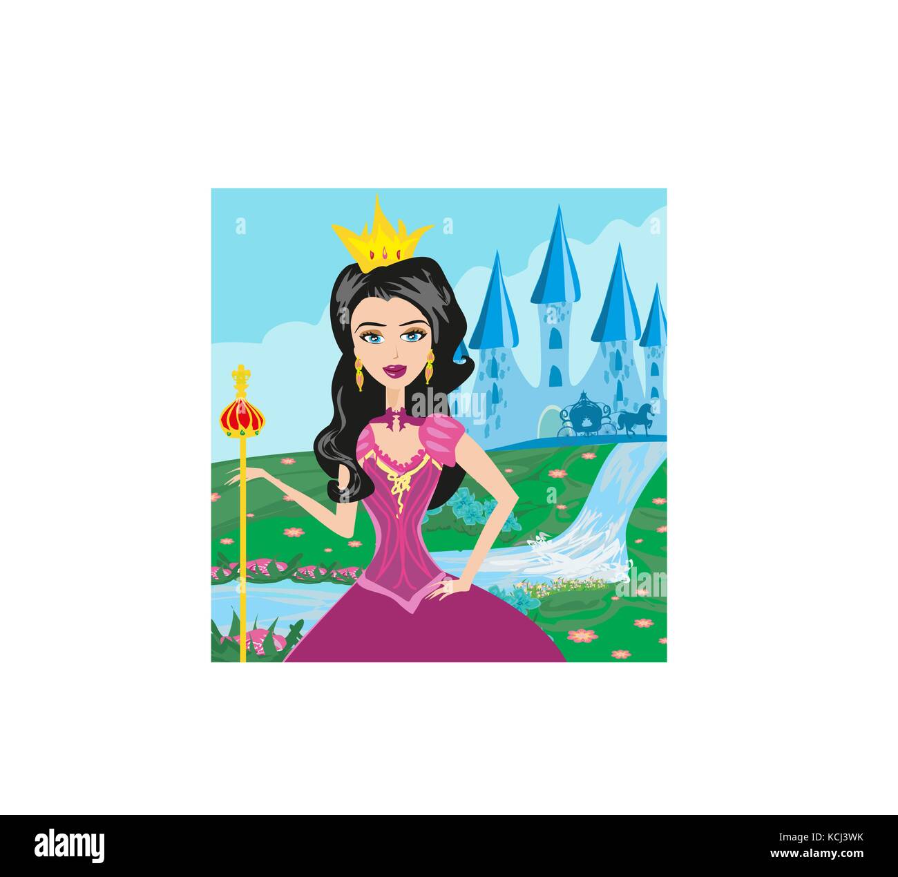 Mountain village in front waterfall hi-res stock photography and images ...