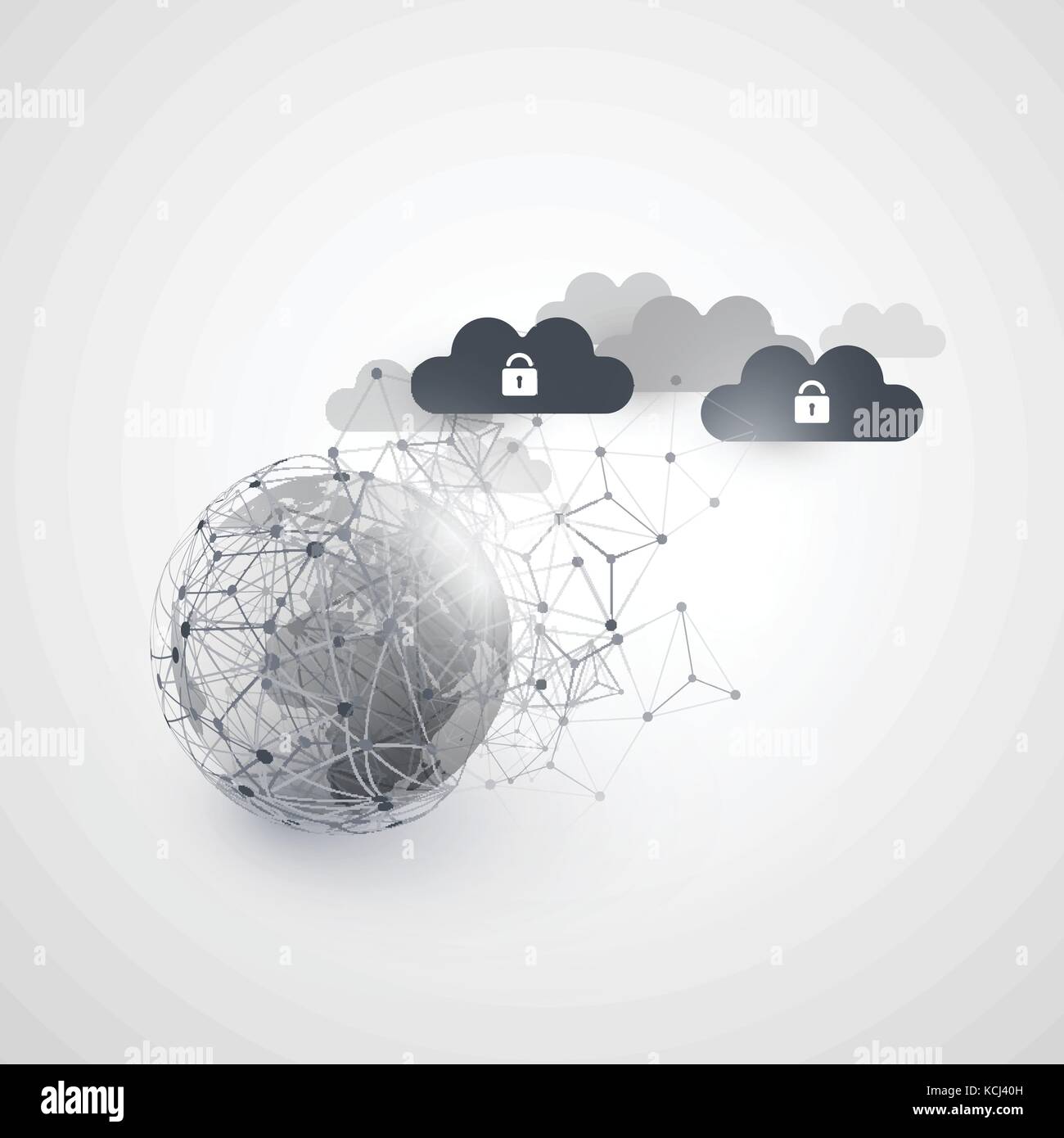 Abstract Cloud Computing and Global Network Connections Concept Design ...