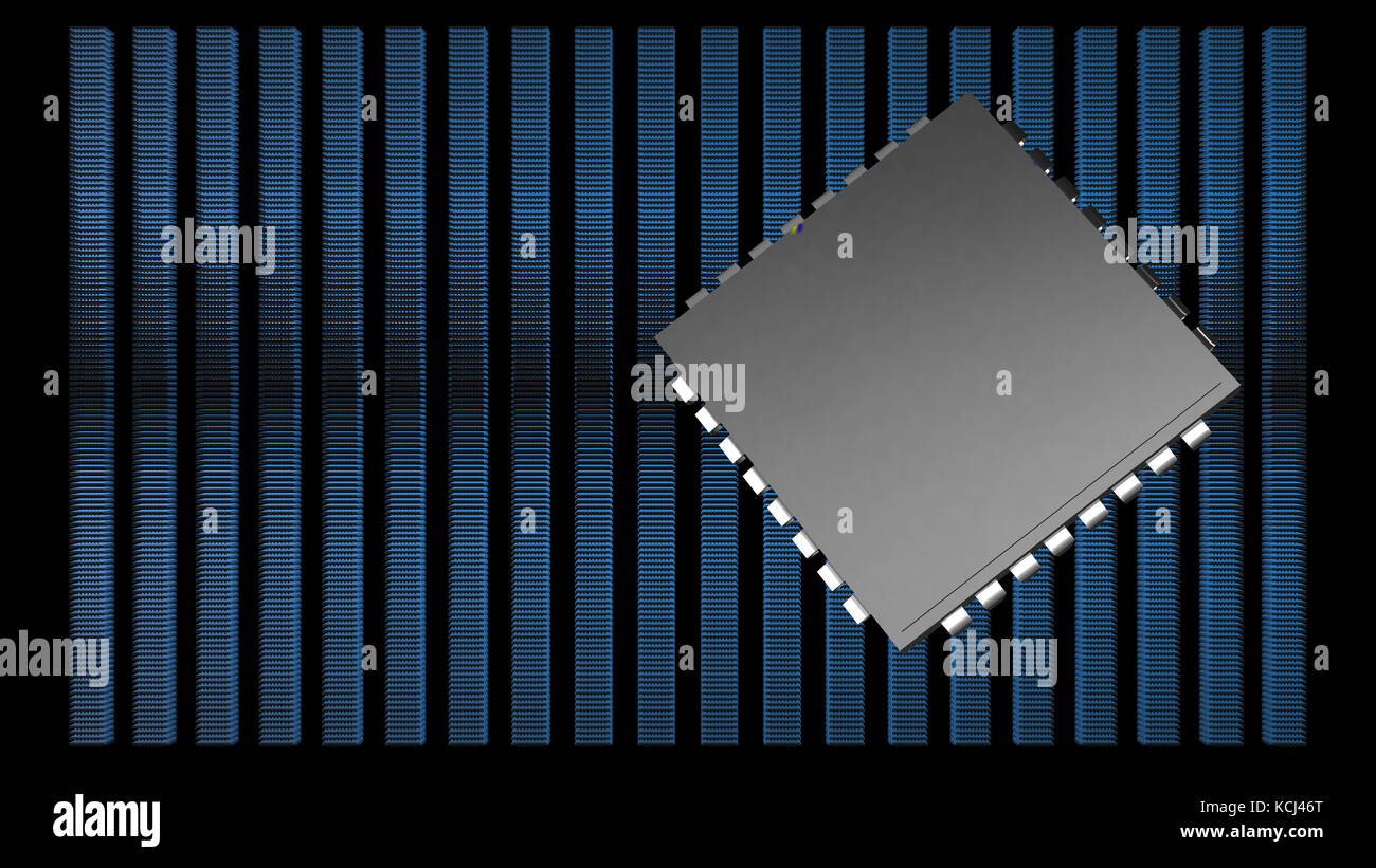 3d rendering of 128,64,32,16,8 stack IC with black blackground Stock ...
