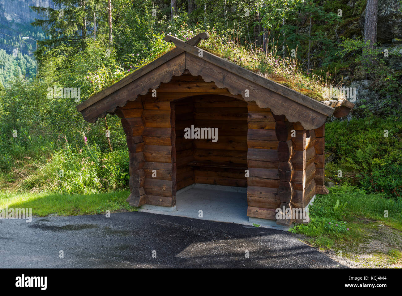 traditional bus stop in Norway Stock Photo - Alamy
