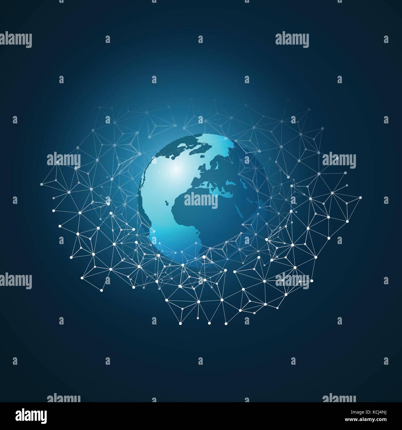 Cloud Computing and Networks with Globe - Abstract Global Digital Network Connections ...