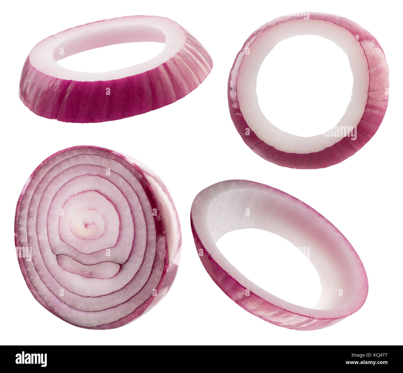 collection of onion slices isolated on a white background Stock Photo ...