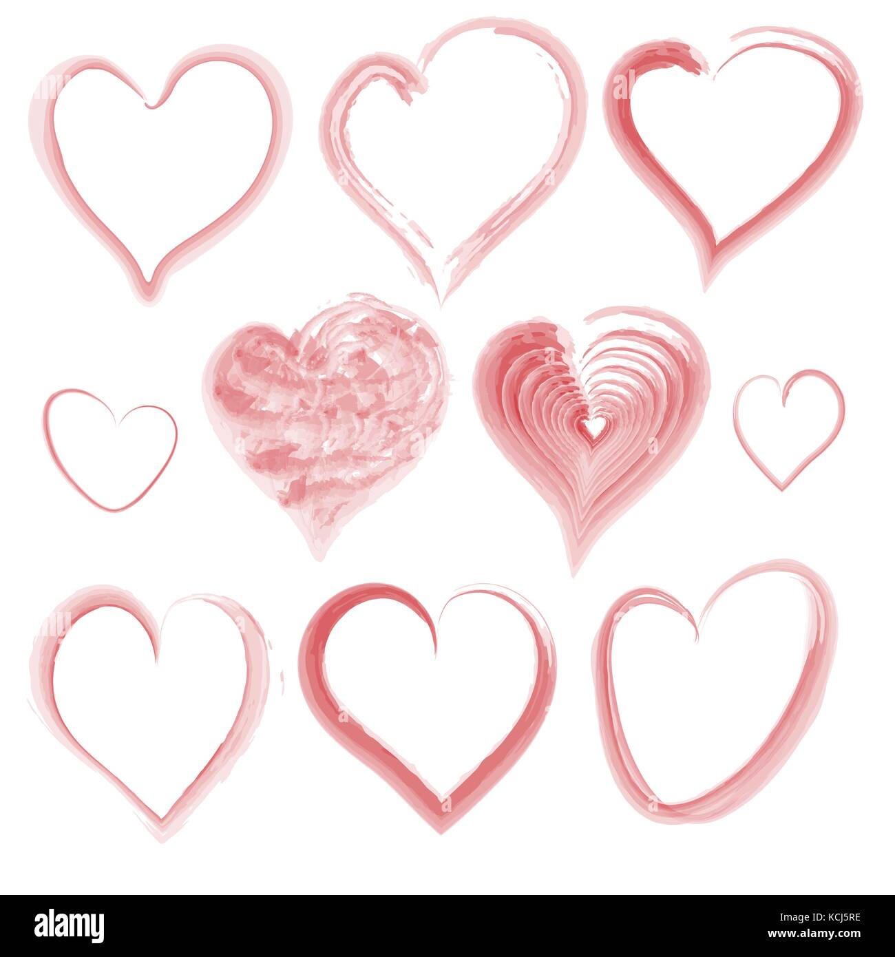 Hand drawn hearts sketch Cut Out Stock Images & Pictures - Alamy