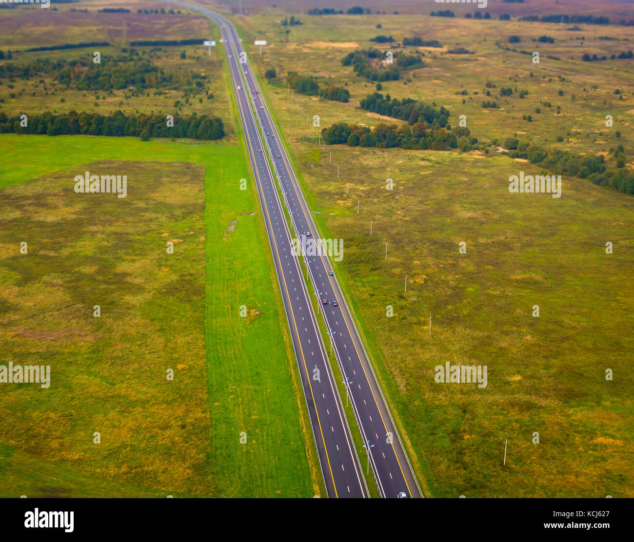 Aerial view of a highway Stock Photo - Alamy