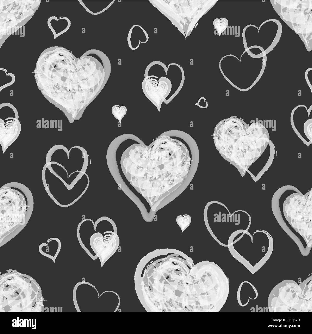 Watercolor illustration pattern heart Black and White Stock Photos ...