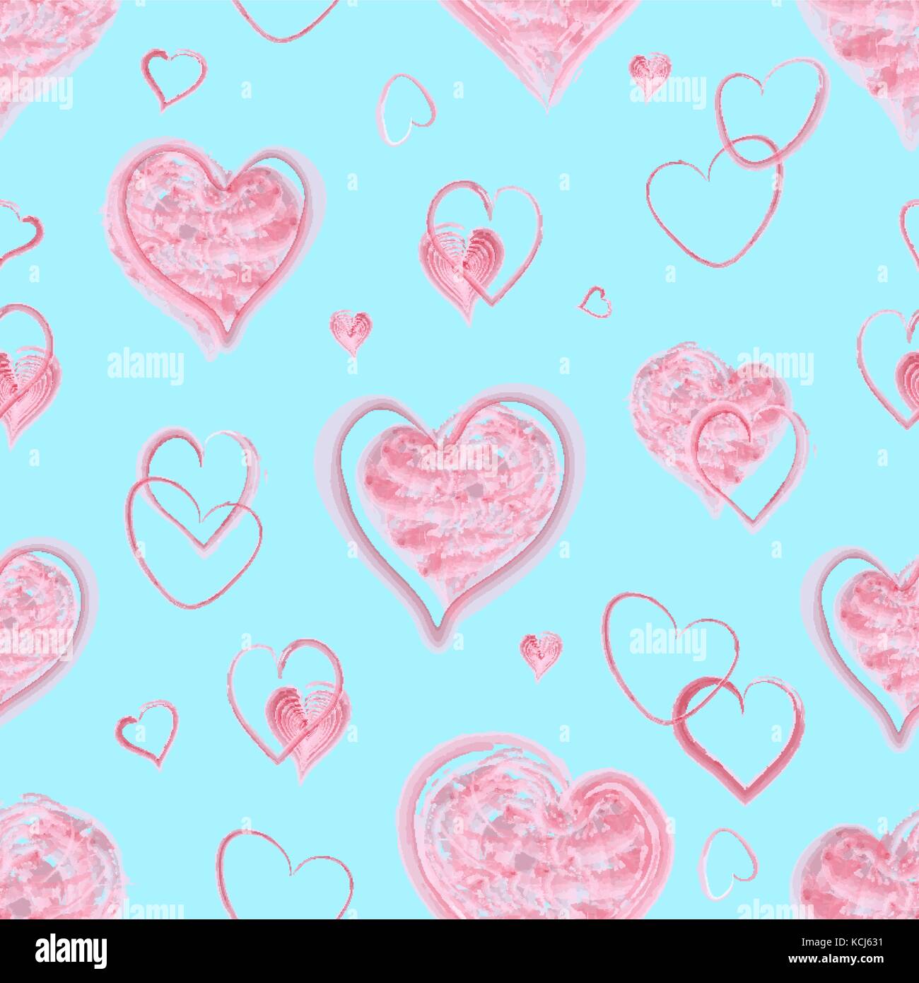 Watercolor illustration pattern heart Stock Vector Images - Alamy