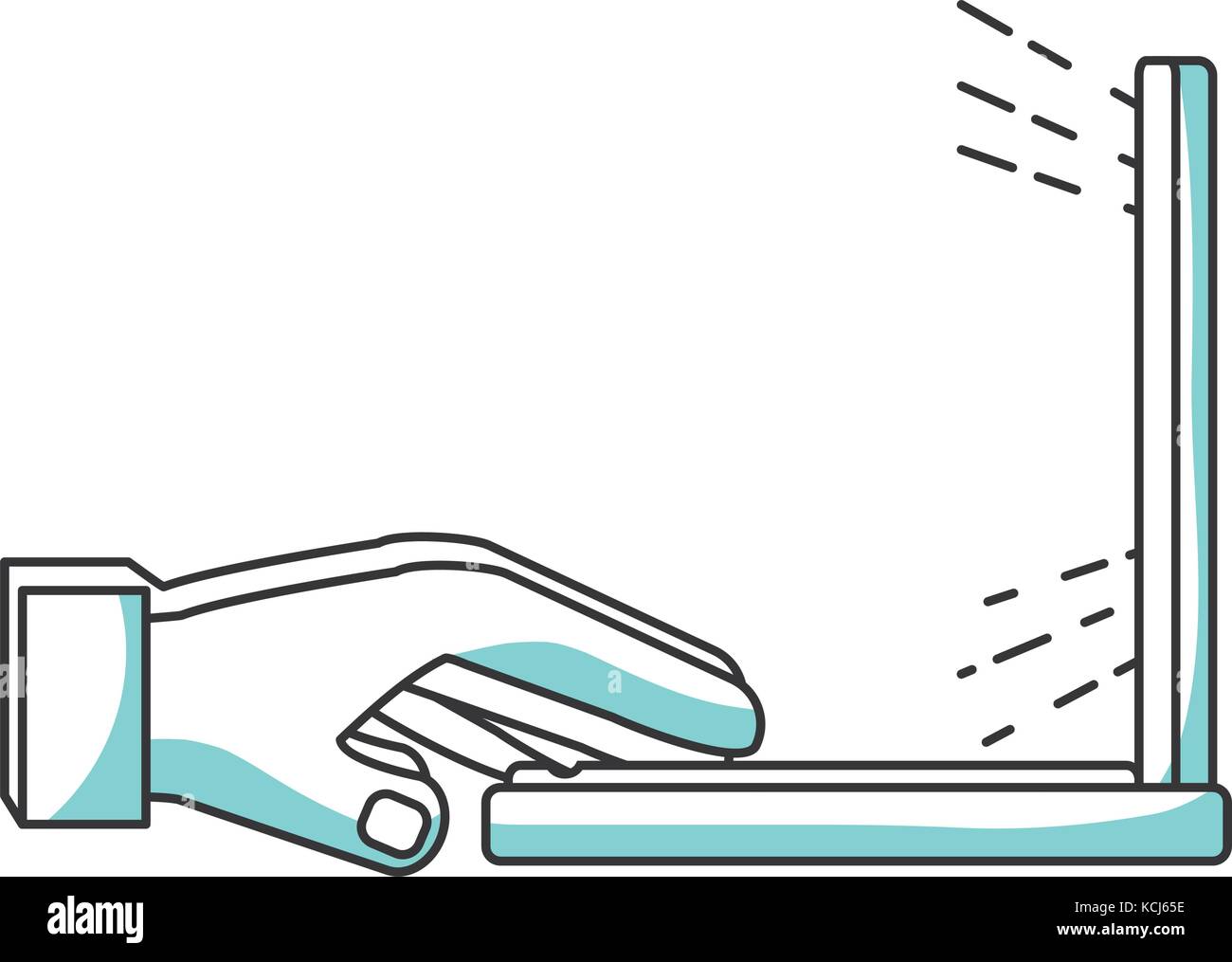 hand with laptop vector illustration Stock Vector Image & Art - Alamy