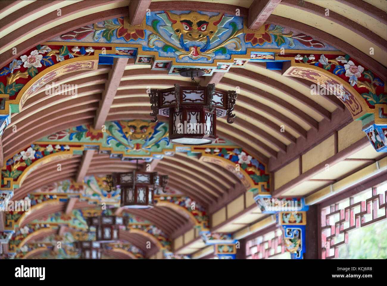 Ceiling of ancient bridge in China Stock Photo - Alamy