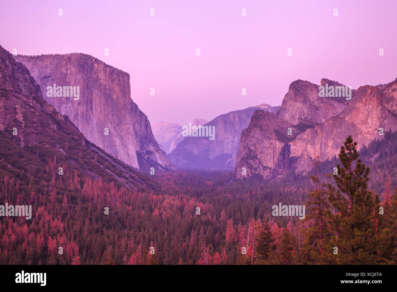 Yosemite pink sunset Stock Photo - Alamy