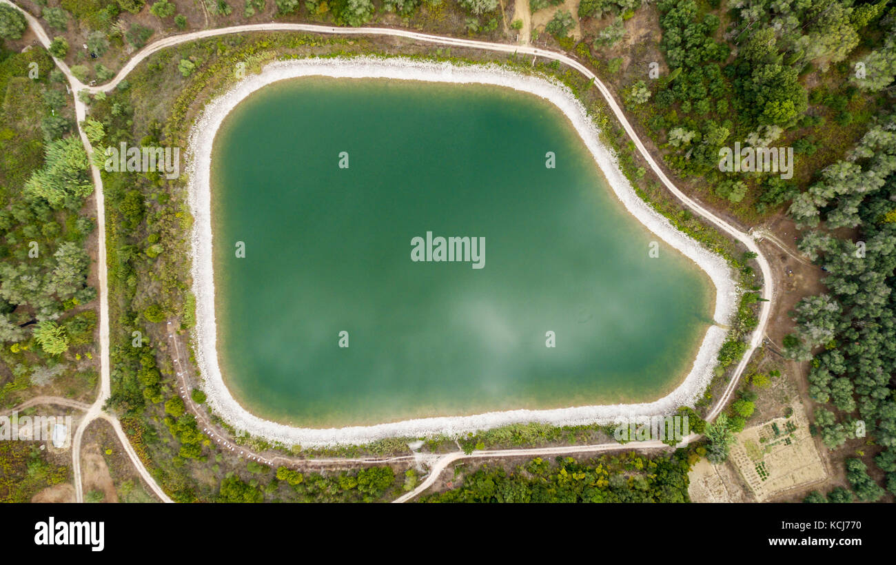 Aerial shot of a water reservoir Stock Photo - Alamy