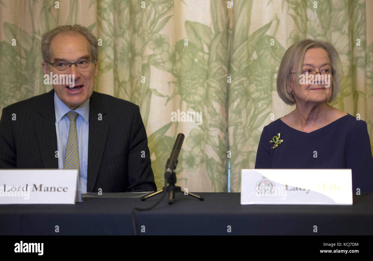Lord Mance and Lady Hale, the vice President and President respectively ...