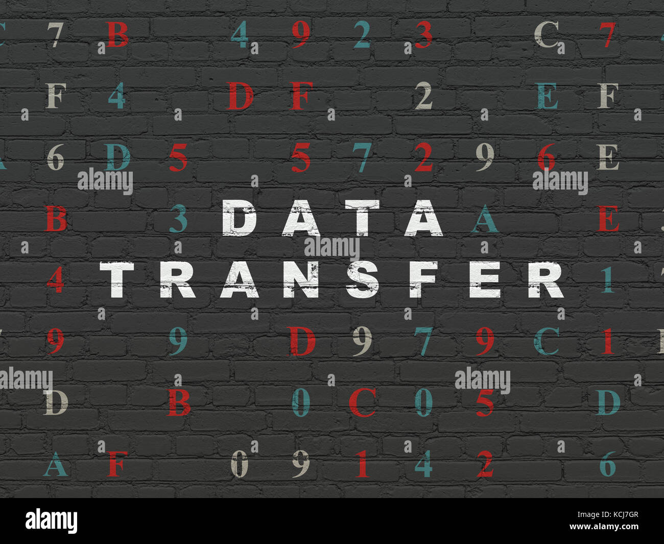 Data concept: Data Transfer on wall background Stock Photo - Alamy